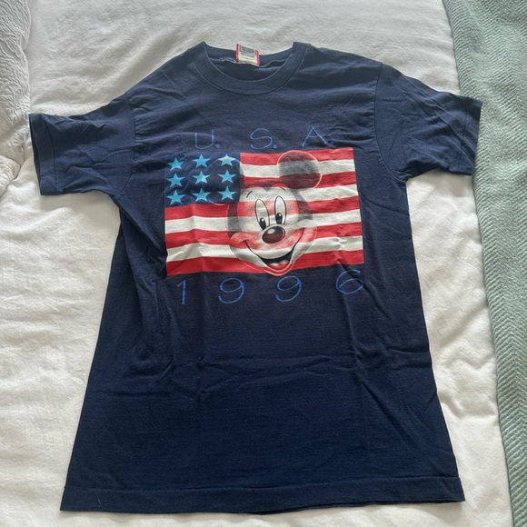 Disney | Tops | Vintage Disney Navy Patriotic Mickey Mouse Tshirt ...